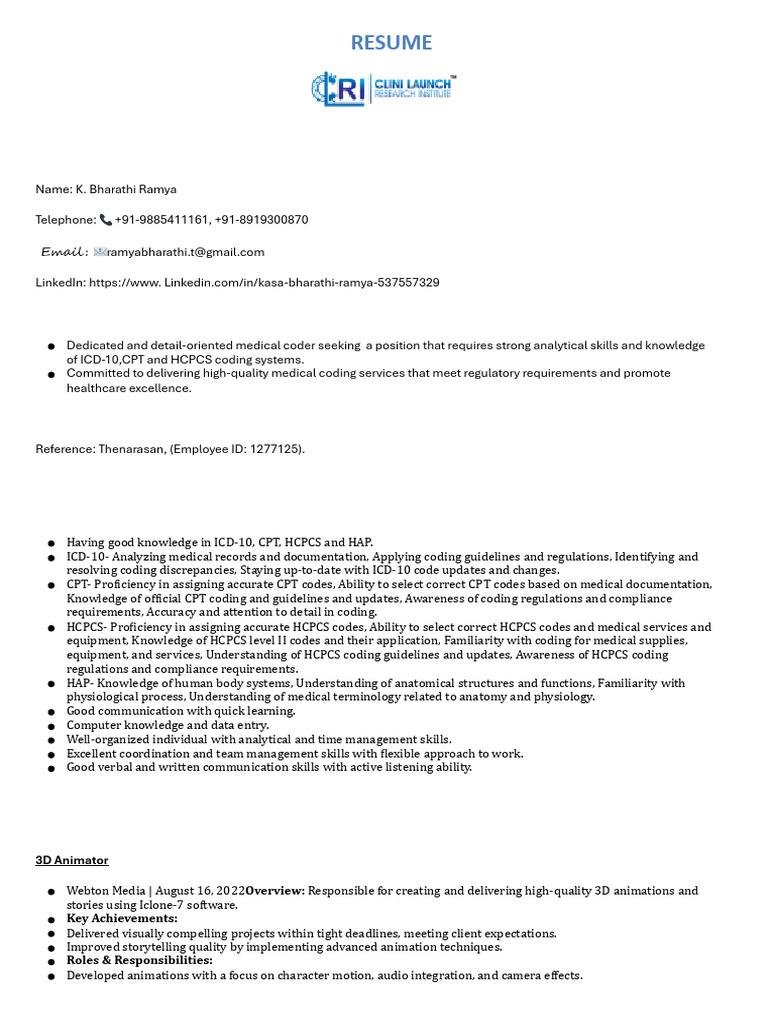 K. Bharathi Ramya Resume - Docx - 20250503 - 114439 - 0000 | PDF | Pharmacy | Regulatory Compliance