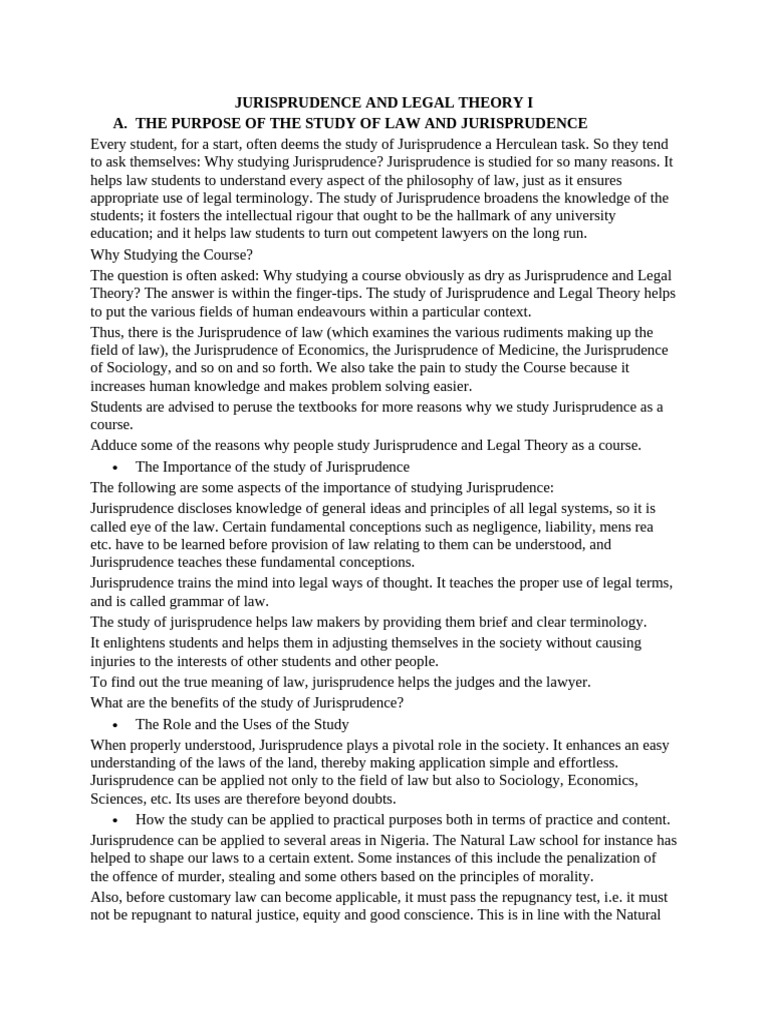 Importance of Jurisprudence Study | PDF | Jurisprudence | Sociology