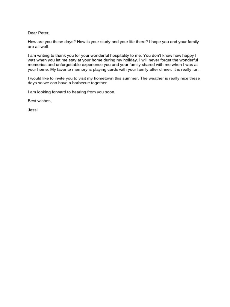 Thank You Letter | PDF