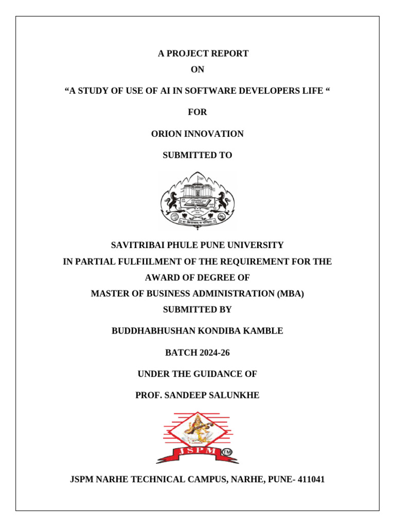 Final Field Project Report Outline | PDF | Artificial Intelligence ...