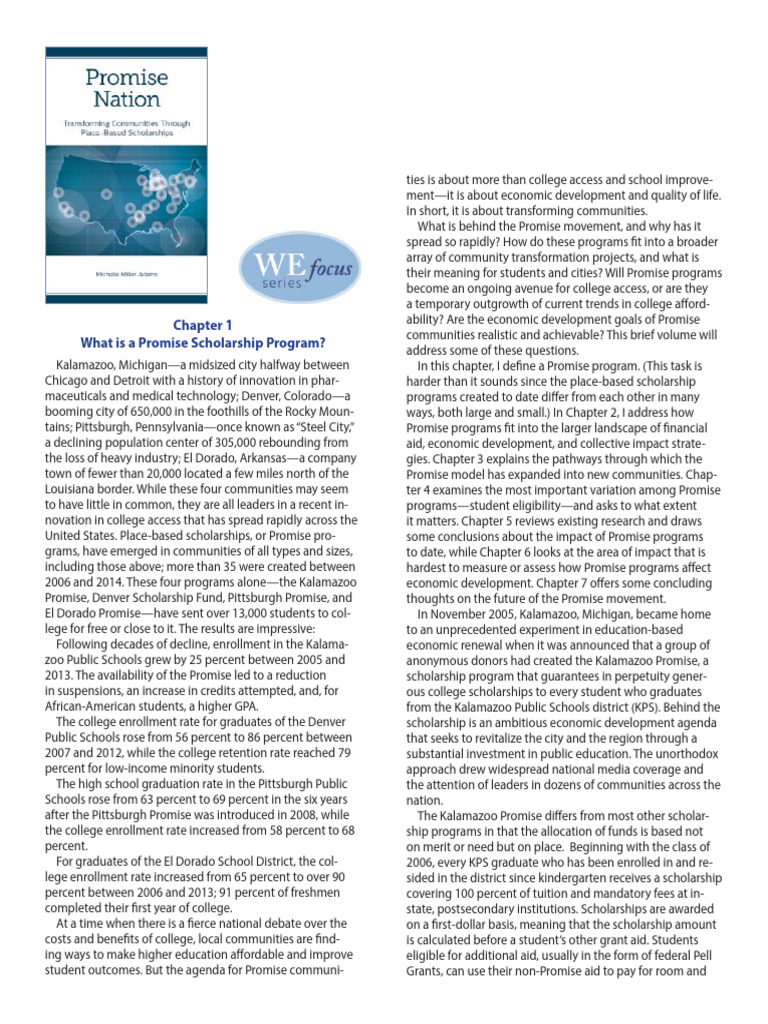 Promise Based Scholarships | PDF | Student Financial Aid In The United ...