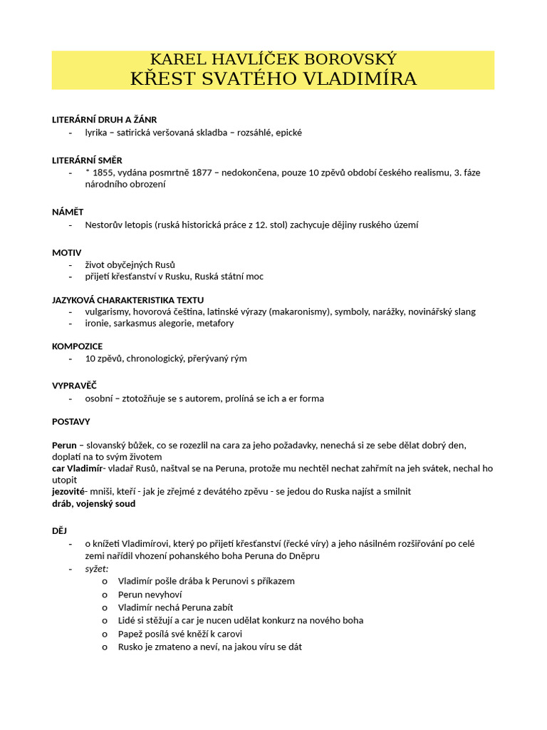 Křest Svatého Vladimíra | PDF