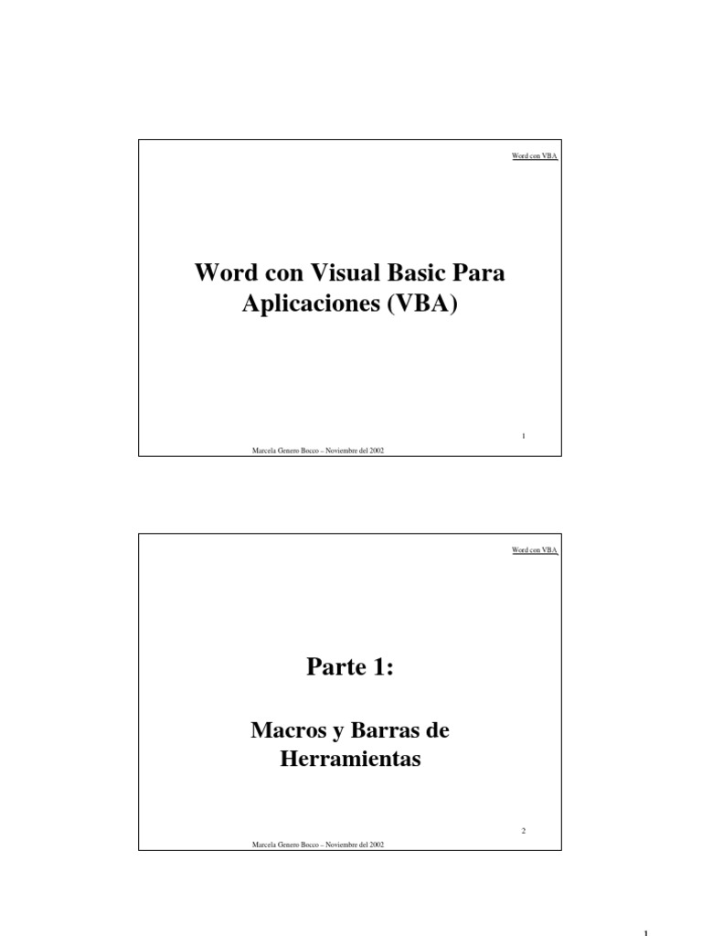VBA Word | PDF | Macro (informática) | Visual Basic para Aplicaciones