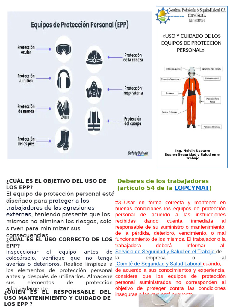 Uso y Cuidado Del Epp | PDF