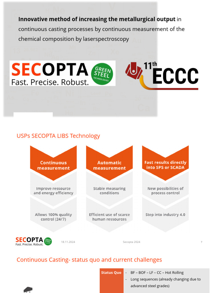 SECOPTA - Monitor Alloy Changing Zone in Continious Casting With LIBS ...