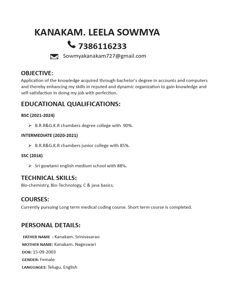 Leela Sowmya Resume | PDF