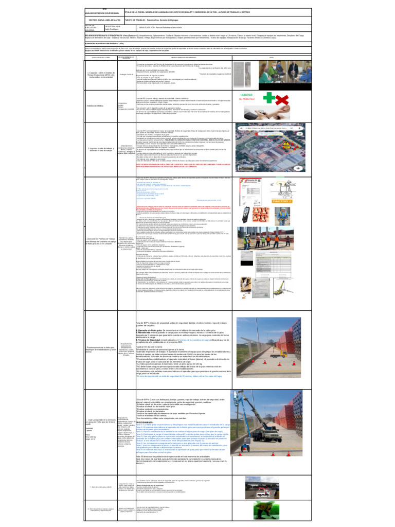 Montaje de Luminaria Con Hidrogrua y Manlift Nueva Playa Aprob | PDF ...