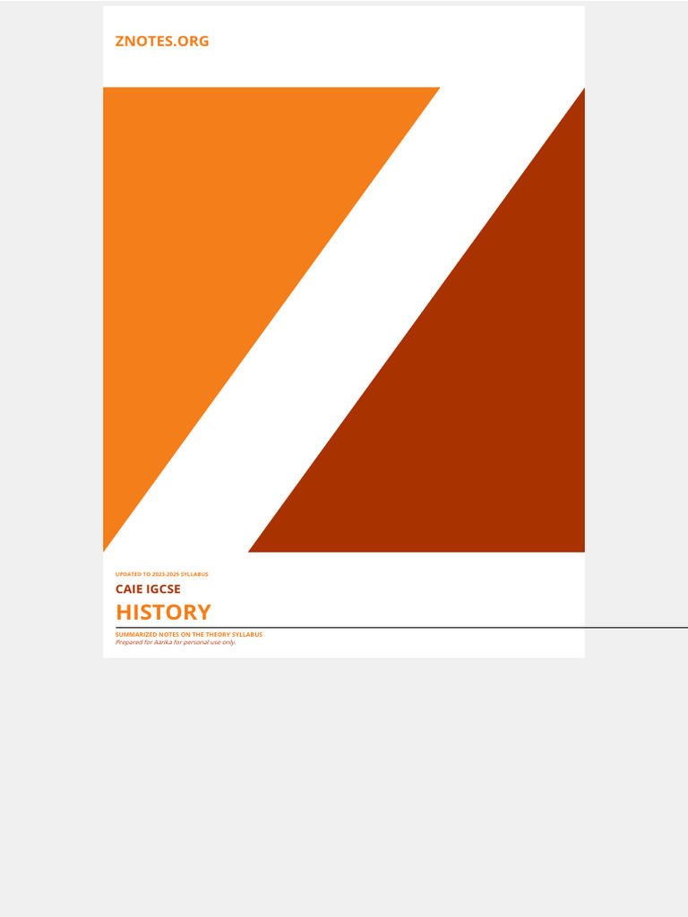 CAIE-IGCSE-History - Core Content (B) : The 20th Century | PDF | Treaty ...