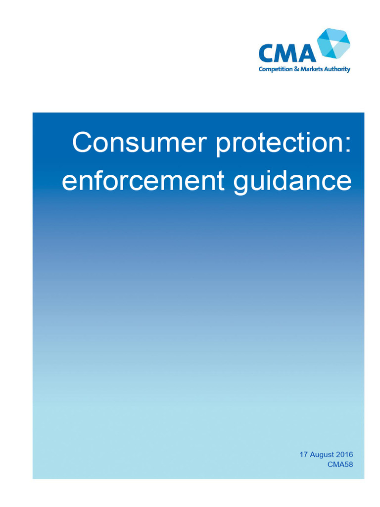 CMA Consumer Protection Enforcement Guide | PDF | Law And Economics ...