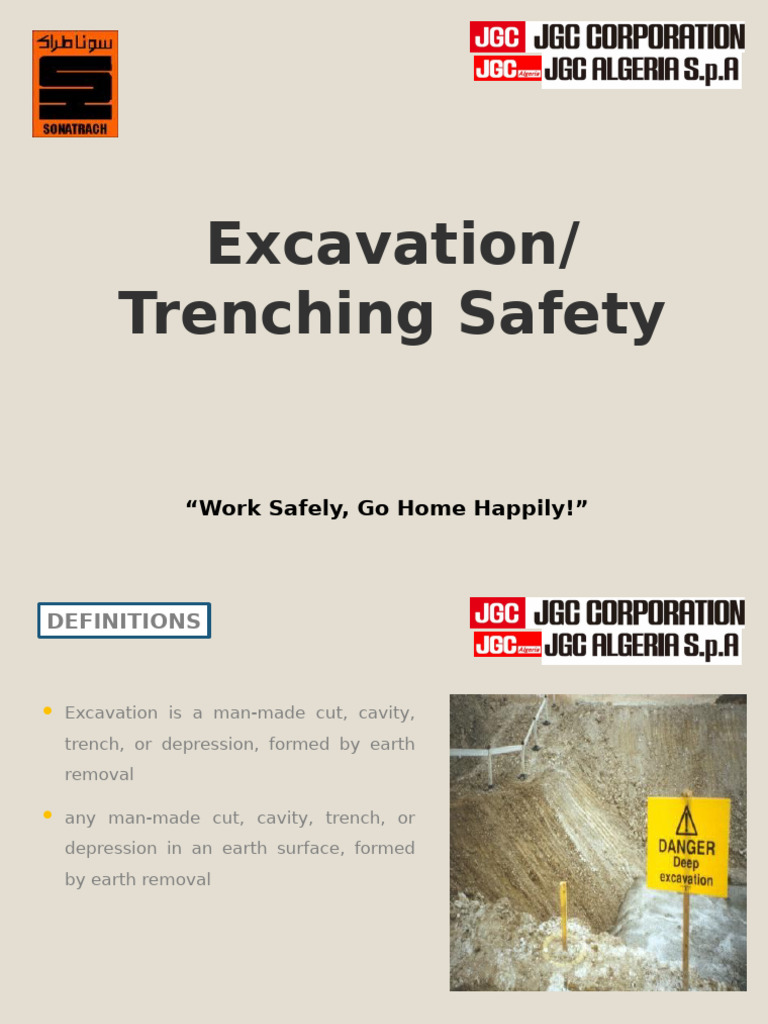 Excavation and Trenching Safety Rev & Approved | PDF | Trench | Soil