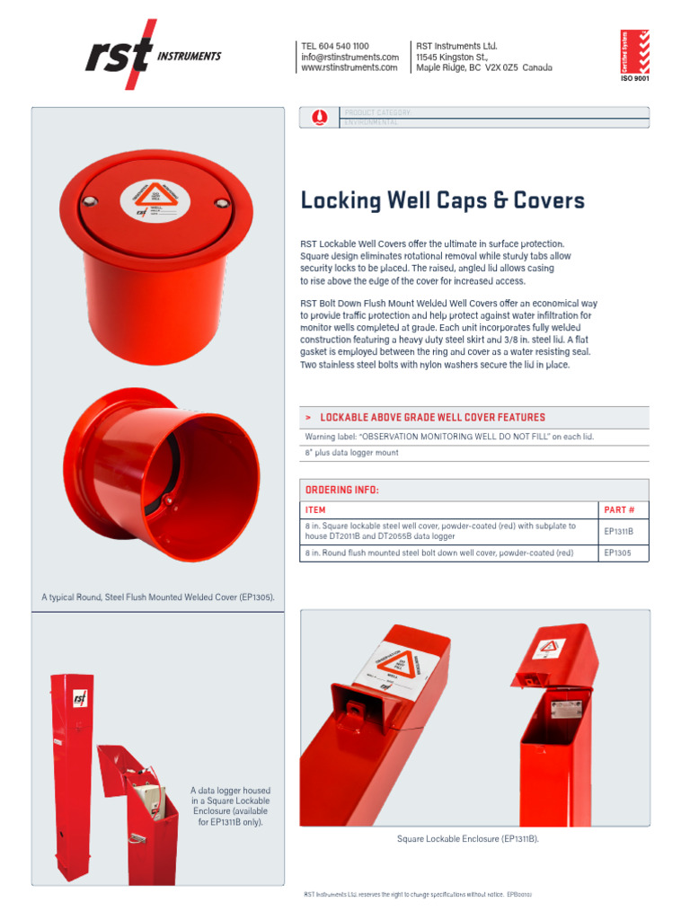 Locking Well Caps Covers EPB0010J 1 | PDF | Steel | Mechanical Engineering