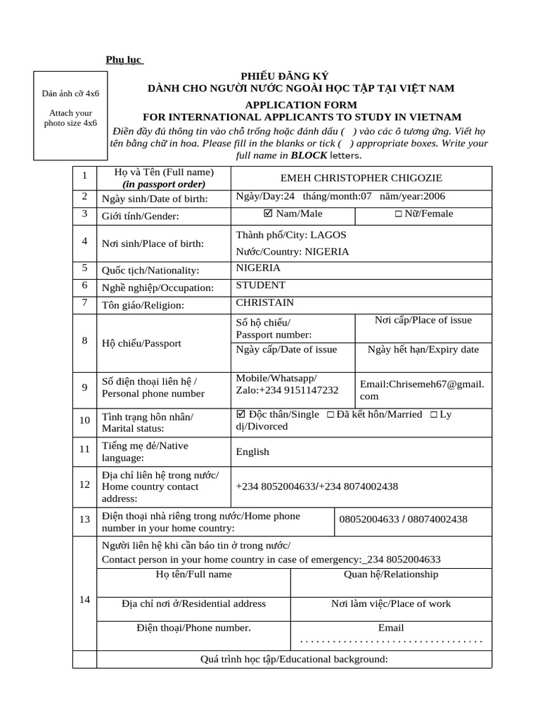 Application Form 2025-2026 Template | PDF