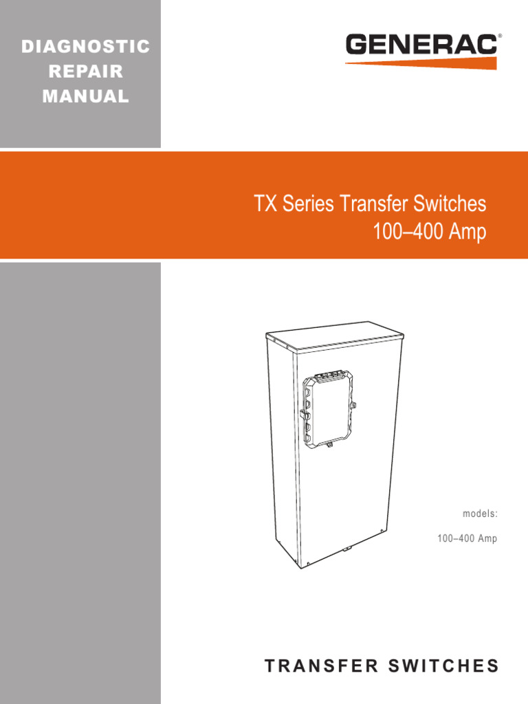 Generac TX Series Transfer Switch Manual | PDF | Switch | Usb Flash Drive