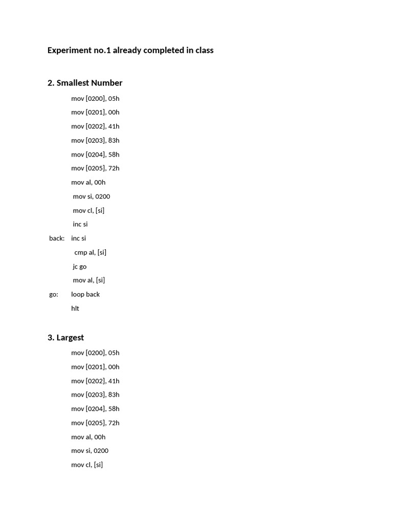 Lab - 8086 Assembly | PDF
