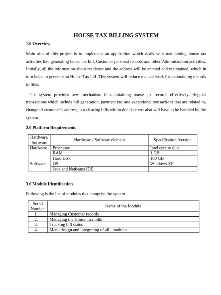 House Tax Billing System Overview | PDF | Microsoft Windows | Windows Xp