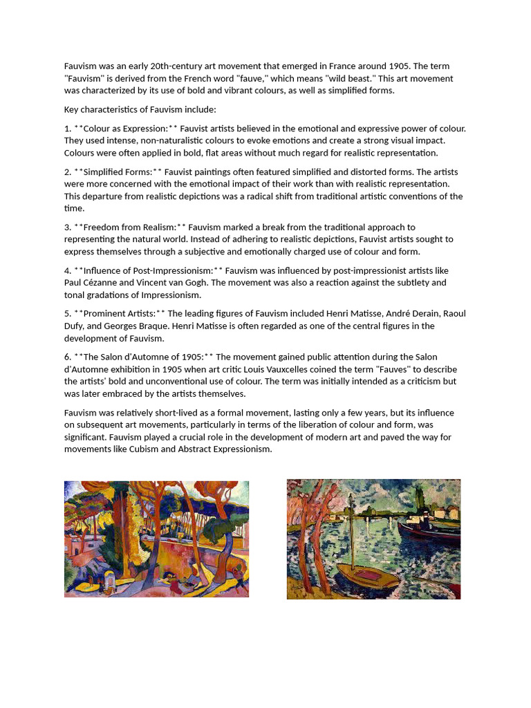 Fauvism Art HW | PDF