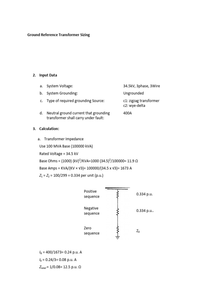 Ground Reference Transformer Sizing PR | PDF | Transformer | Electrical ...