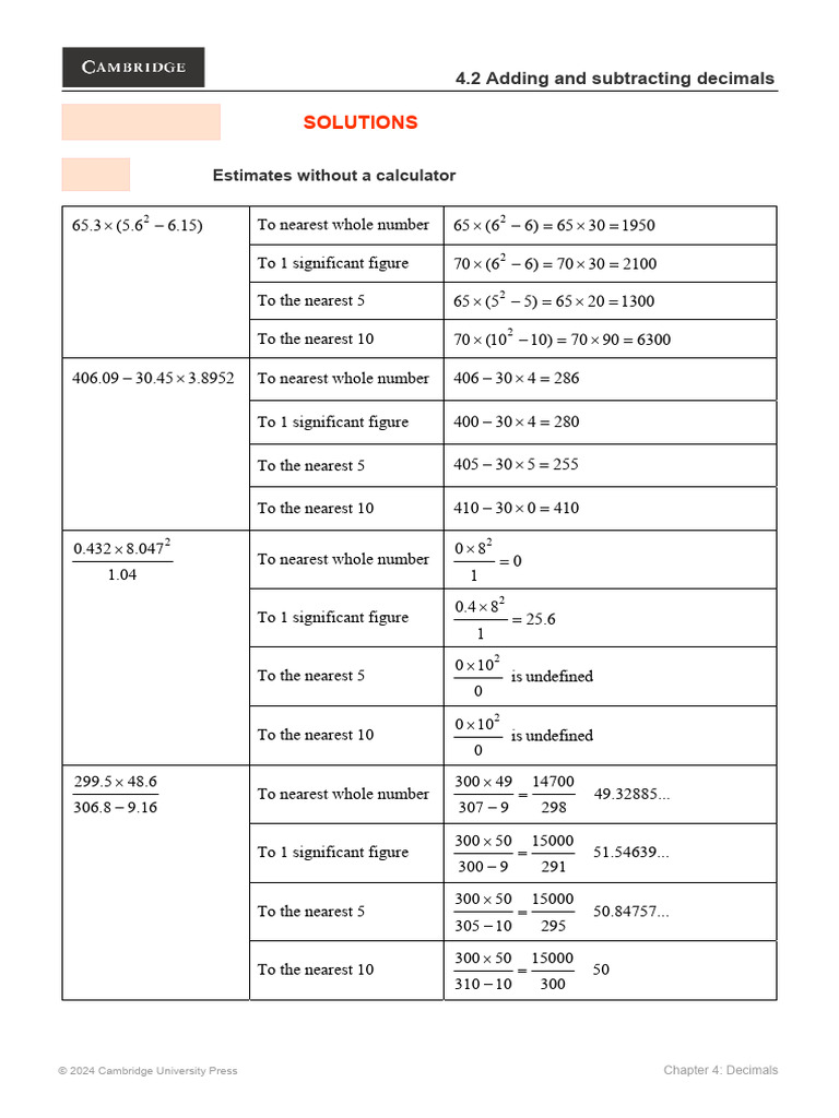 Estimating Decimal Operations Guide | PDF | Significant Figures ...