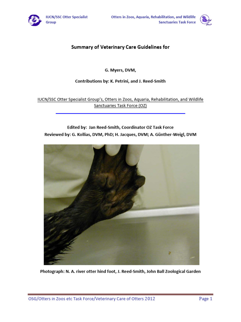 Otter Veterinary Care 2012 | PDF | Vaccines | Fur