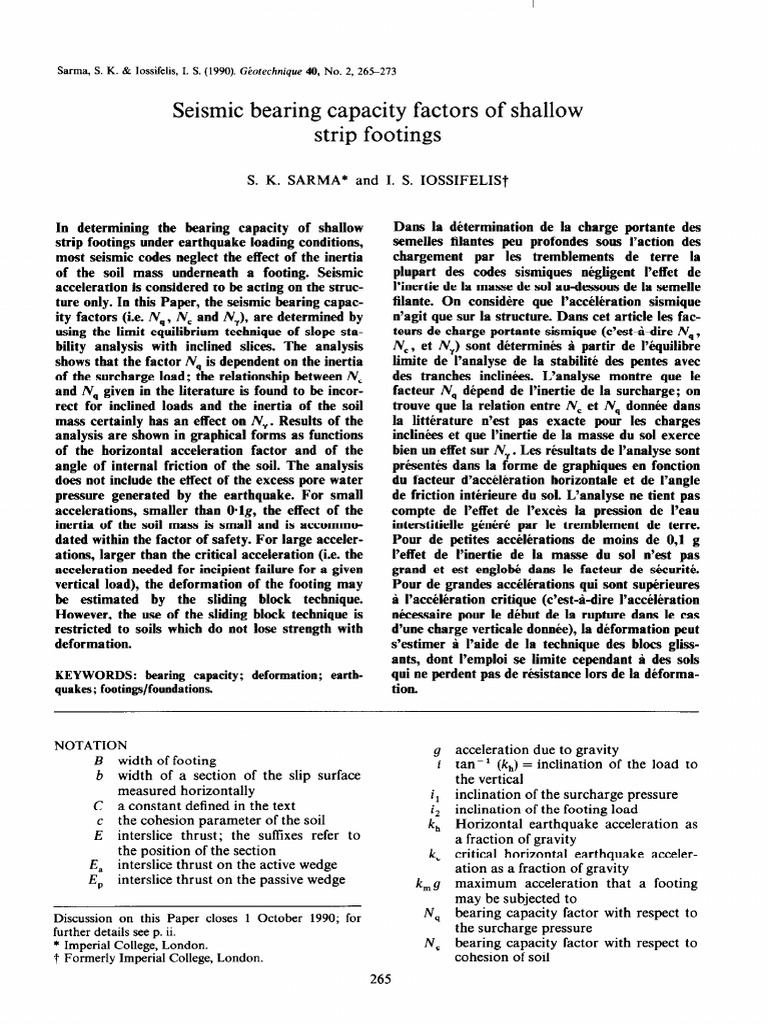 Seismic Bearing Capacity of Footings | PDF | Solid Mechanics | Mechanics