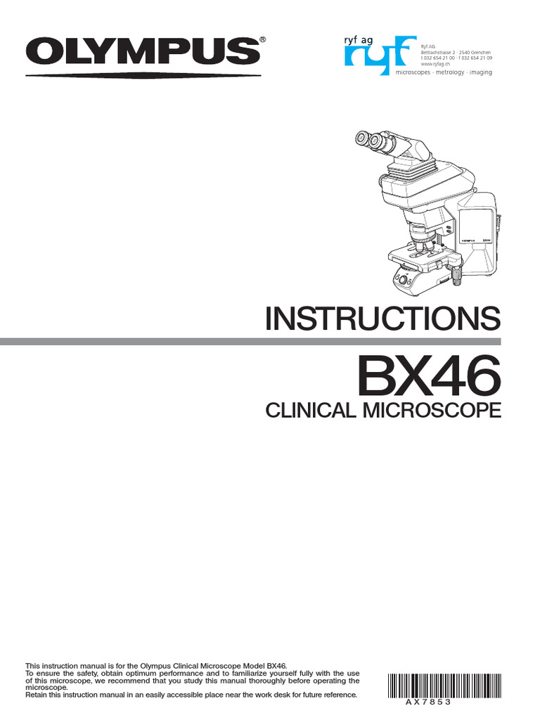Olympus BX46 Microscope Manual | PDF | Aperture | Electromagnetic ...