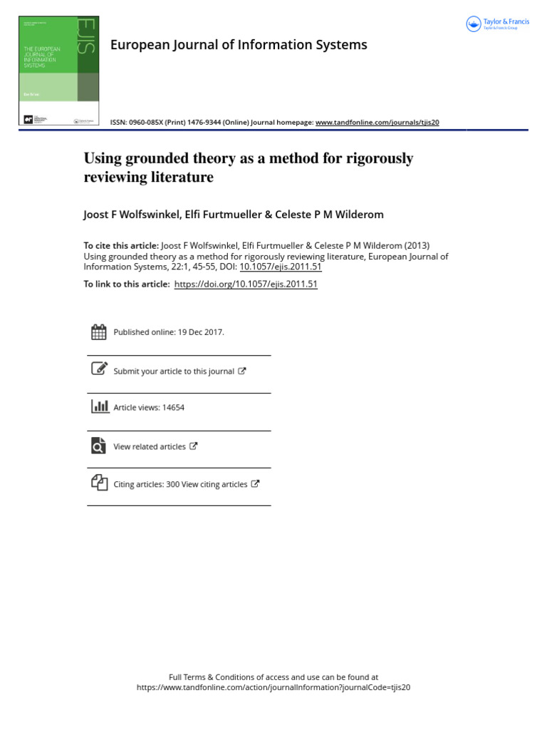 Using Grounded Theory As A Method For Rigorously Reviewing Literature ...
