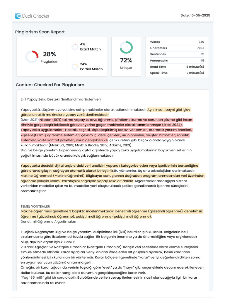 Duplichecker Plagiarism Report | PDF