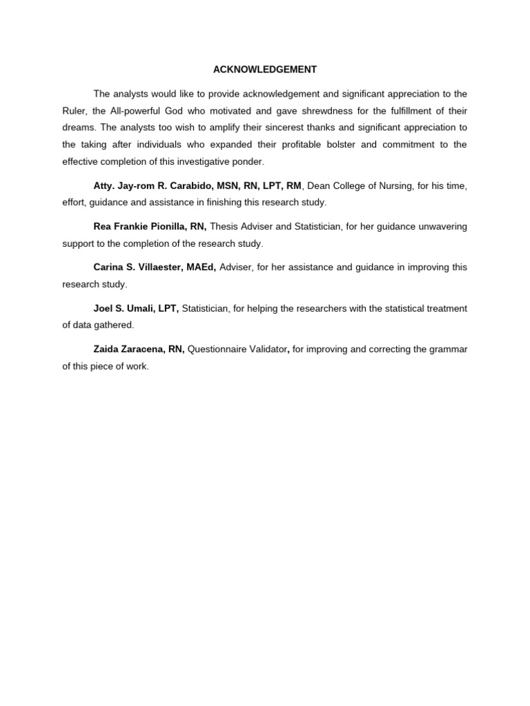 Acknowledgement of Research Contributors | PDF