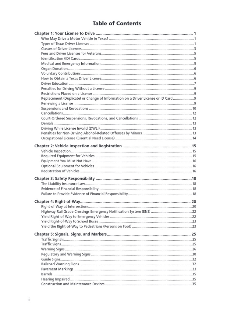 DL-7 - Texas Driver Handbook - DL-7 | PDF | Driver's License | Driving