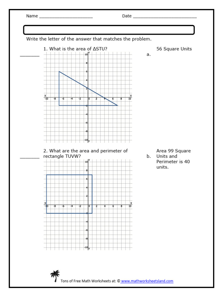 Matching-Area and Perimeter | PDF