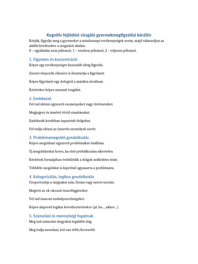 Kognitiv Fejlodes Kerdoiv | PDF
