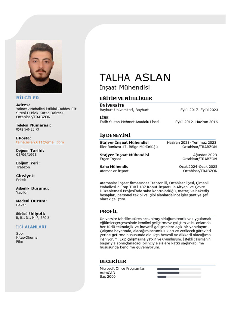 Talha ASLAN CV | PDF