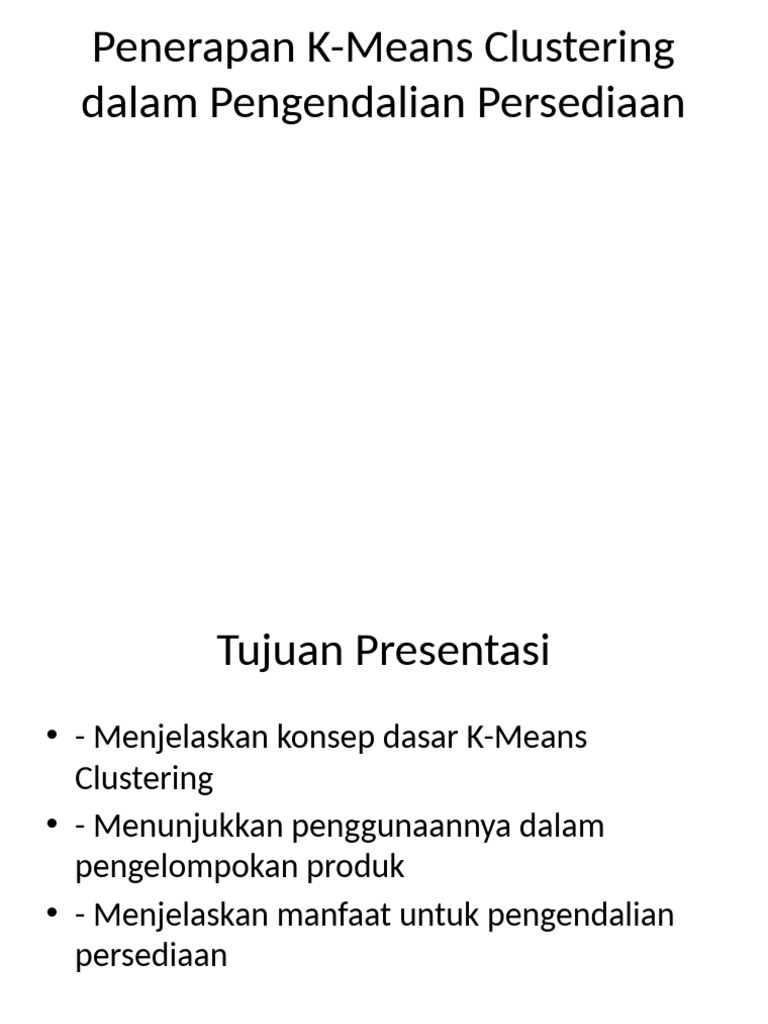 KMeans Pengendalian Persediaan PPT Lengkap | PDF