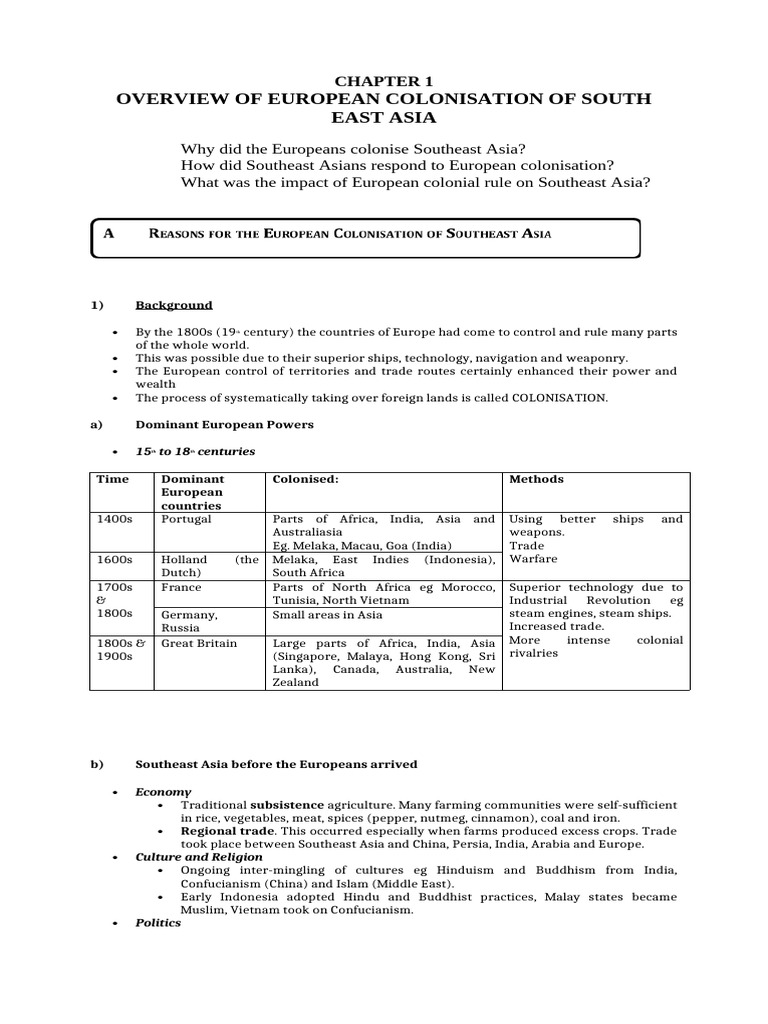 CHAPTER 1 History Grade 8 | PDF | Southeast Asia | Smallholding