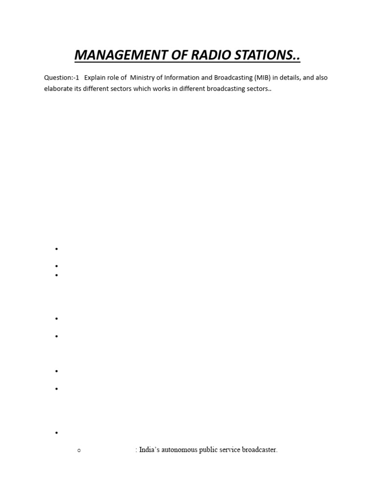 MIB's Role in Radio Broadcasting Management | PDF | Advertising ...