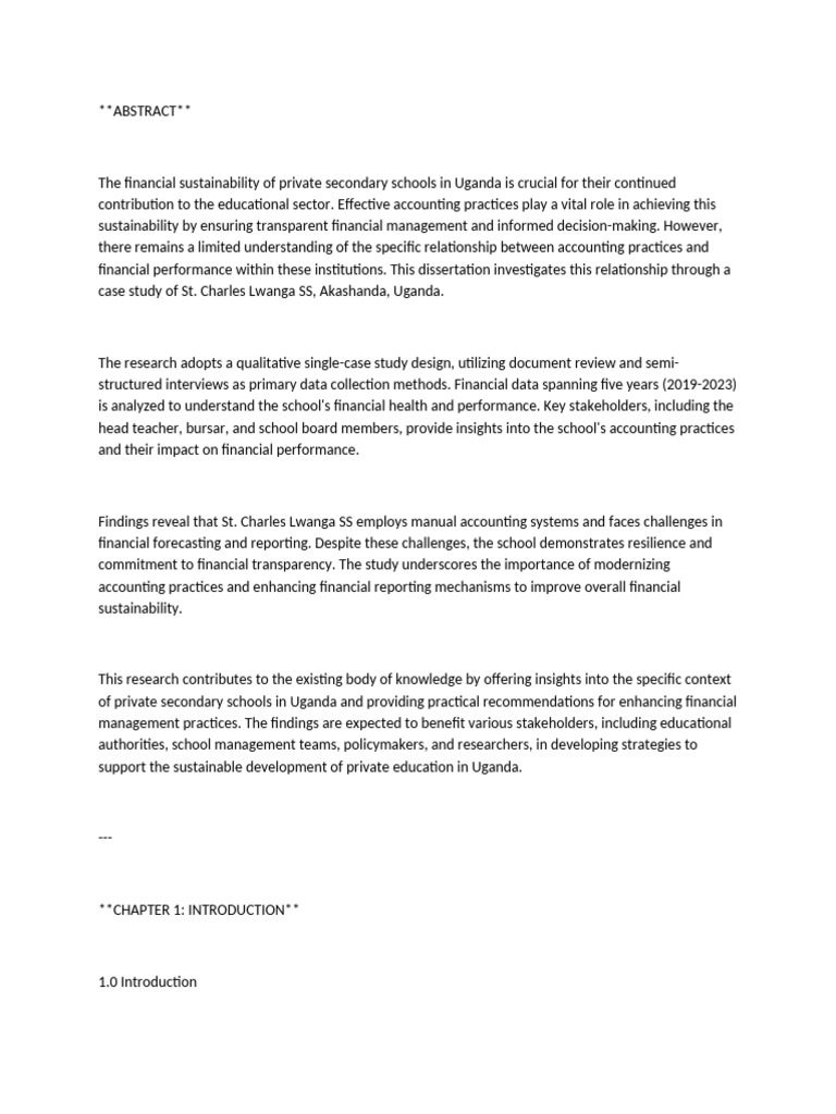 Improved Dissertation Upto Chapter Three | PDF | Qualitative Research ...