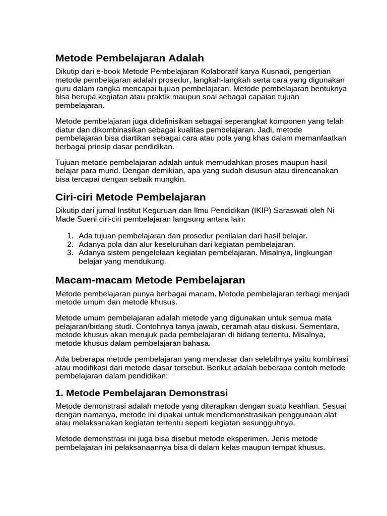 5.metode Pembelajaran Yang Menyenangkan | PDF