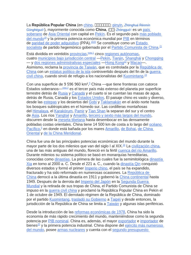 Historia y Geografía de China | PDF | China | Política mundial