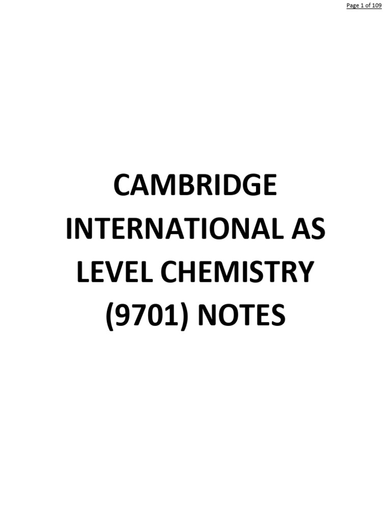 CIE AS Level Chemistry 9701 Complete Notes P | PDF | Chemical Polarity ...