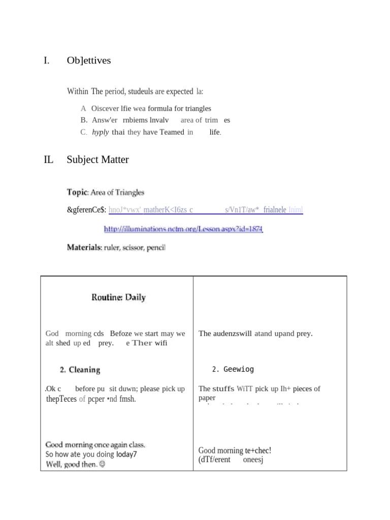 Sample Detailed Lesson Plan | PDF