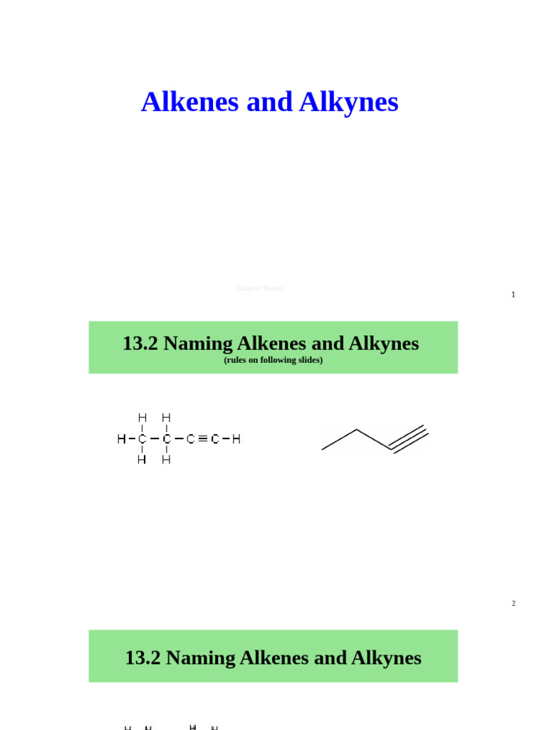 2.3 Alkenes and Alkynes | PDF | Alkene | Ketone