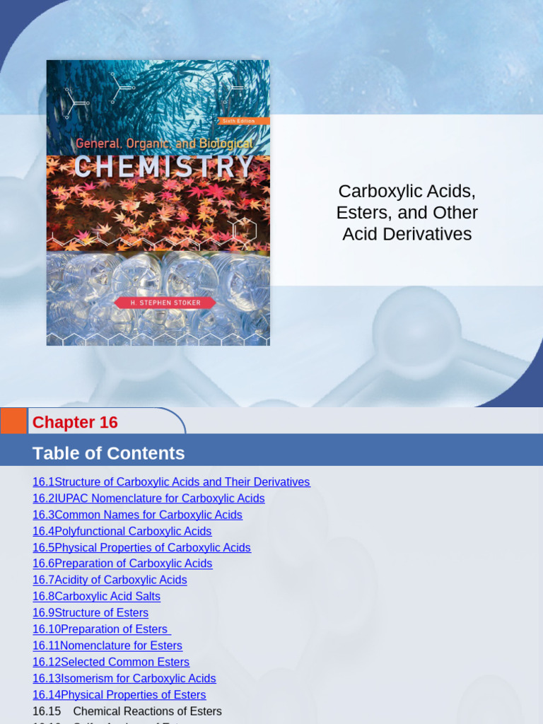 5.0 Carboxylic Acids Esters and Other Acid Derivatives | PDF | Ester ...