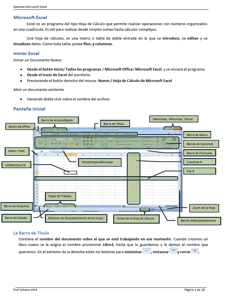 Apunte de Excel | PDF | Microsoft Excel | Hoja de cálculo