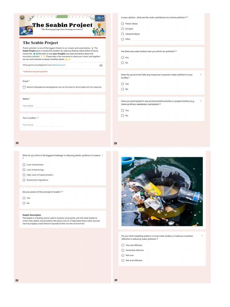 The Seabin Project Google Form Printing | PDF
