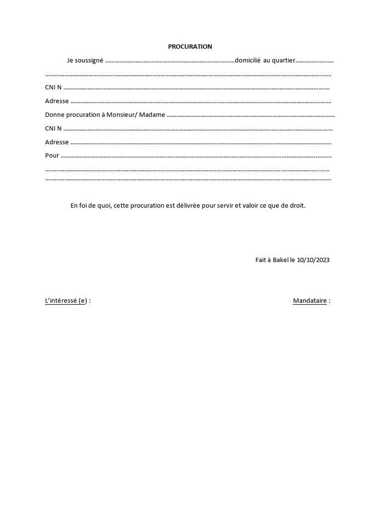 Procuration 1 | PDF