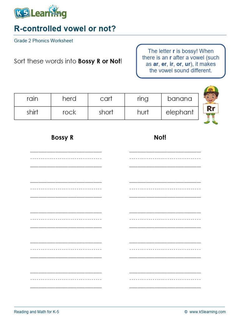 R-Controlled Vowel or Not 1st Grade | PDF