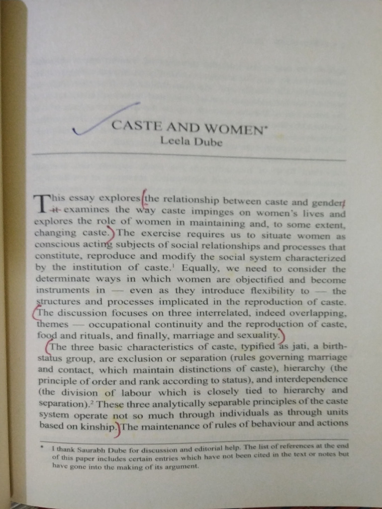 Caste and Gender Leela Dube | PDF | Caste | Marriage