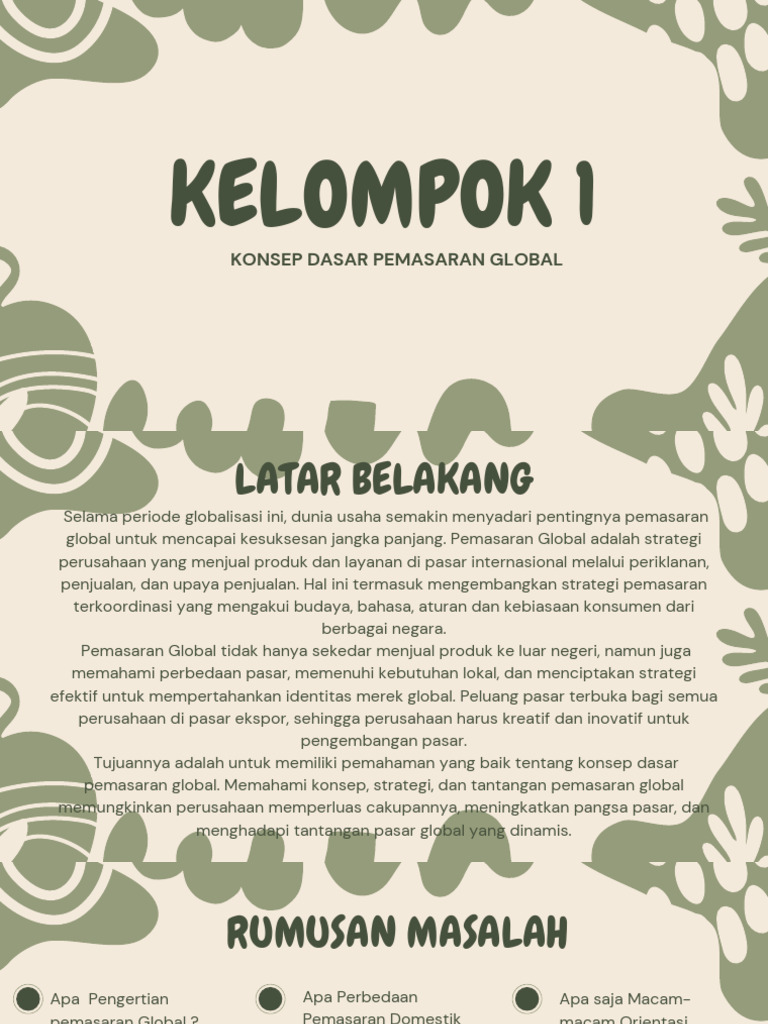 Konsep Dasar Pemasaran Global | PDF