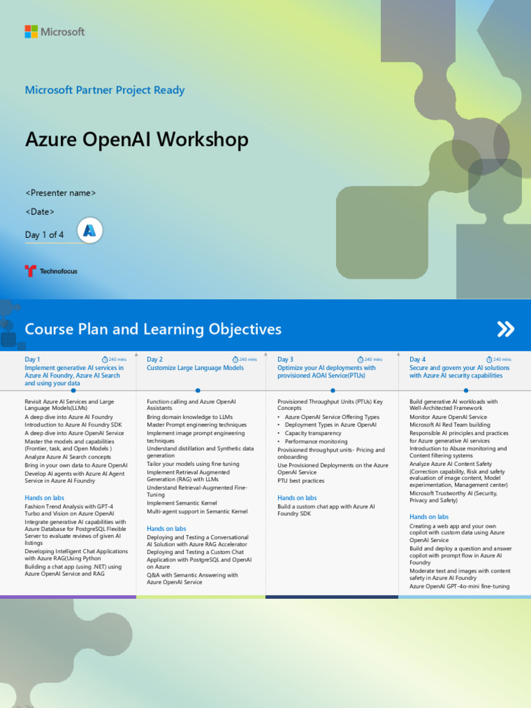 Azure Openai Workshop: Microsoft Partner Project Ready | PDF | Artificial Intelligence ...