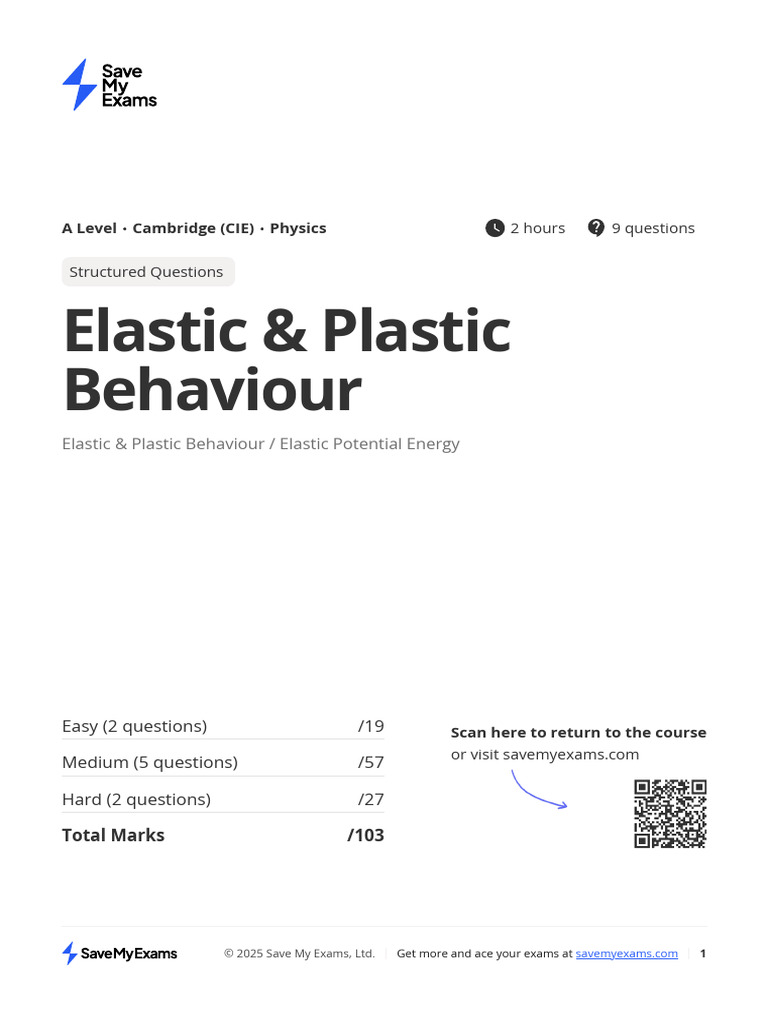 6 2 Elastic and Plastic Behaviour H2Jt5hYdQHhnFShd | PDF | Elasticity ...